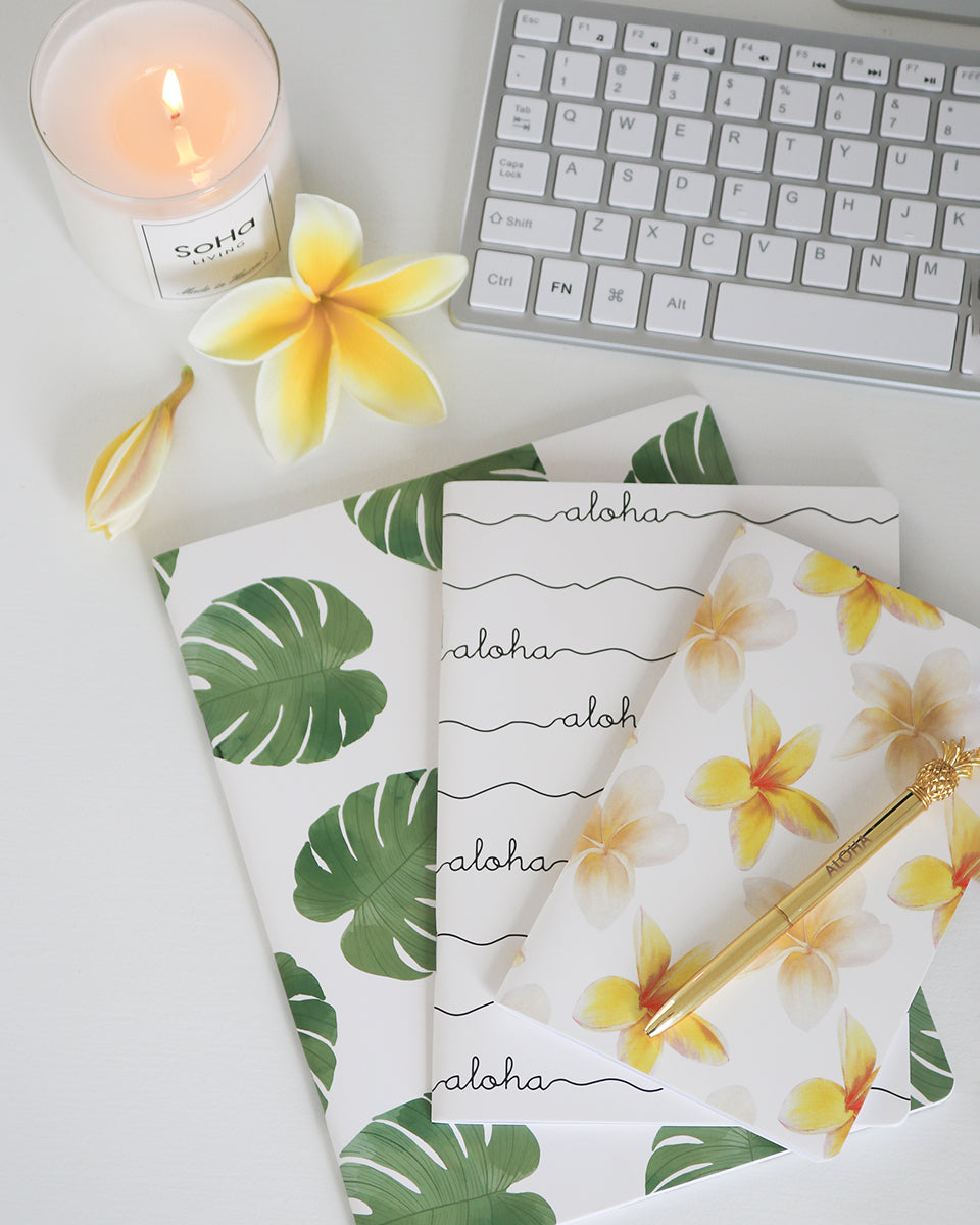 Aloha Saddle Stitch Notebooks, Set of 3 – SoHa Living