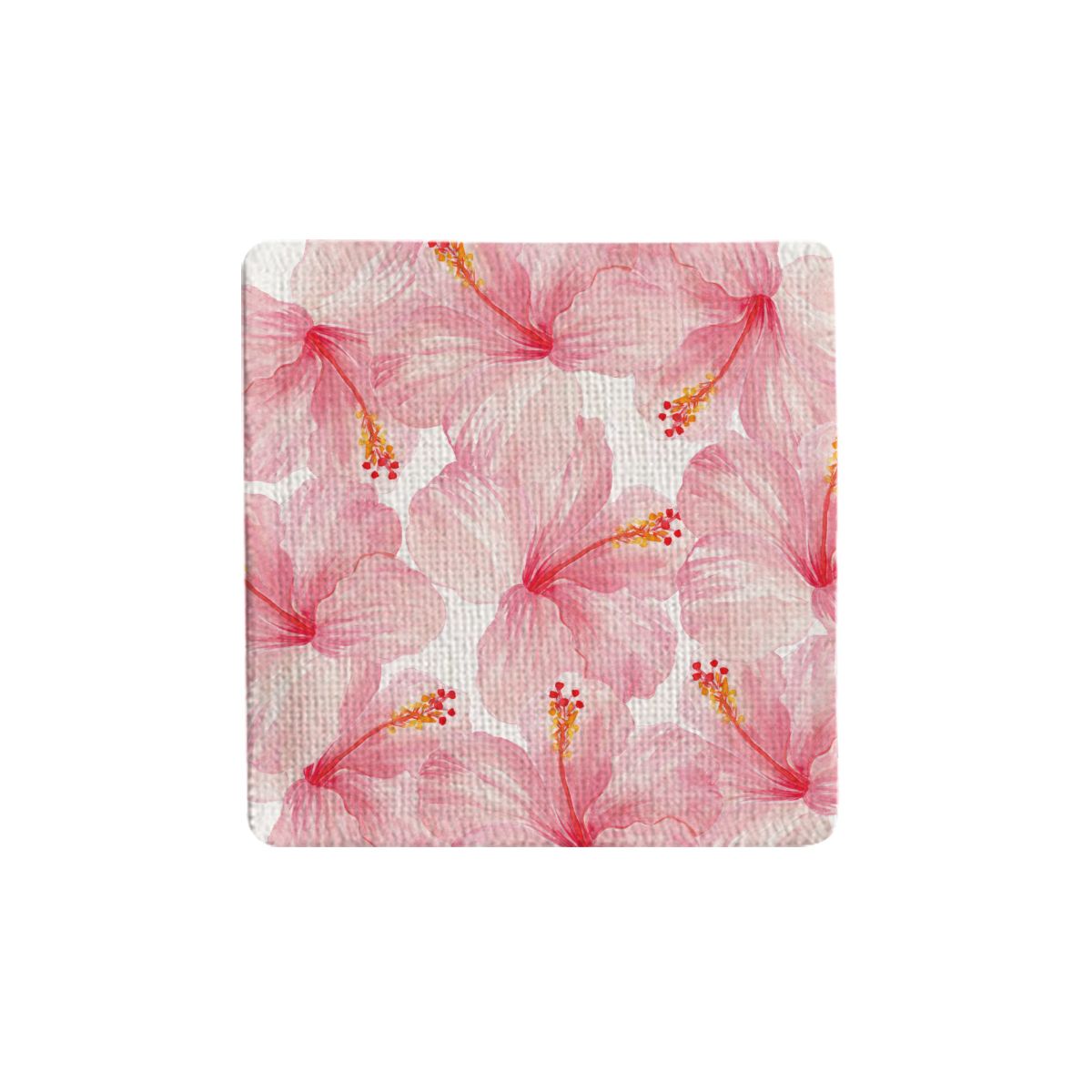 Pink Hibiscus Fabric Coaster – SoHa Living