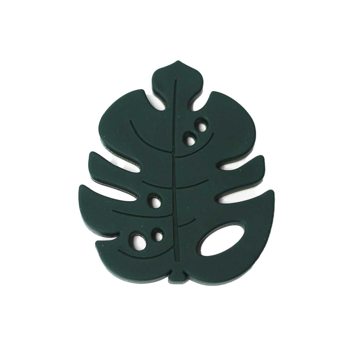 Monstera Shape Silicone Teether, Dark Green – SoHa Living