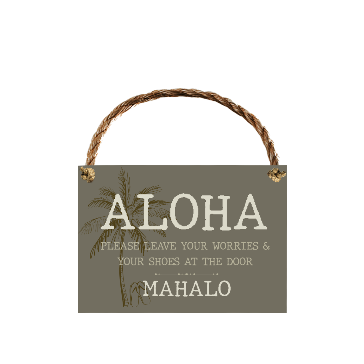 Aloha Please Leave Your Worries (Palm Tree) Wood Sign – SoHa Living