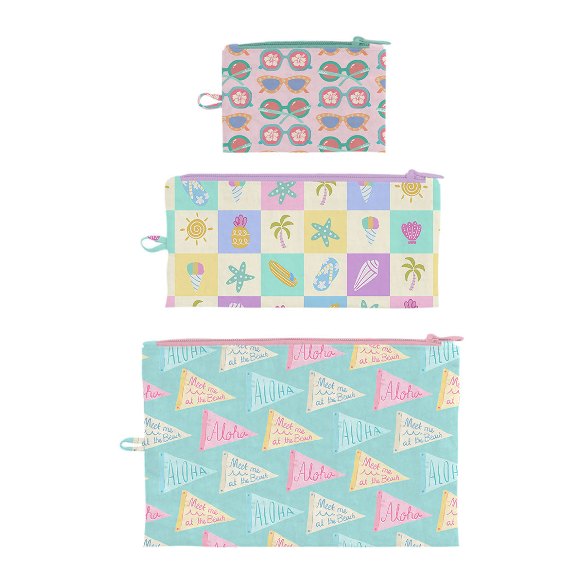 Aloha and Preppy Flat Pouch, Set of 3 – SoHa Living