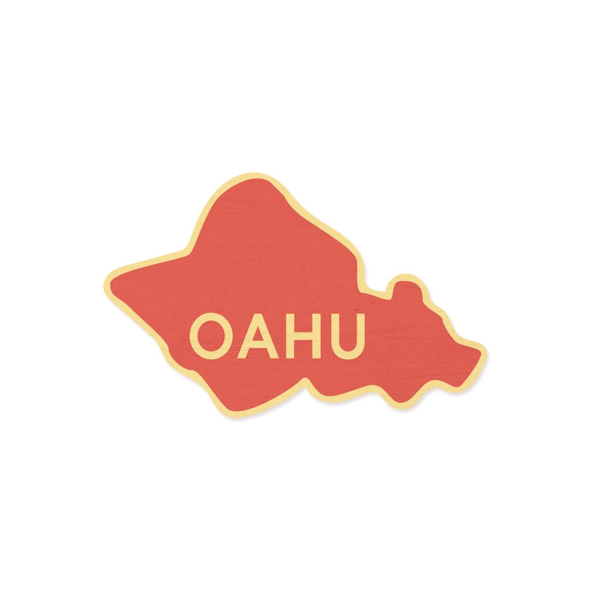 Oahu Map Wood Shape, Red – SoHa Living