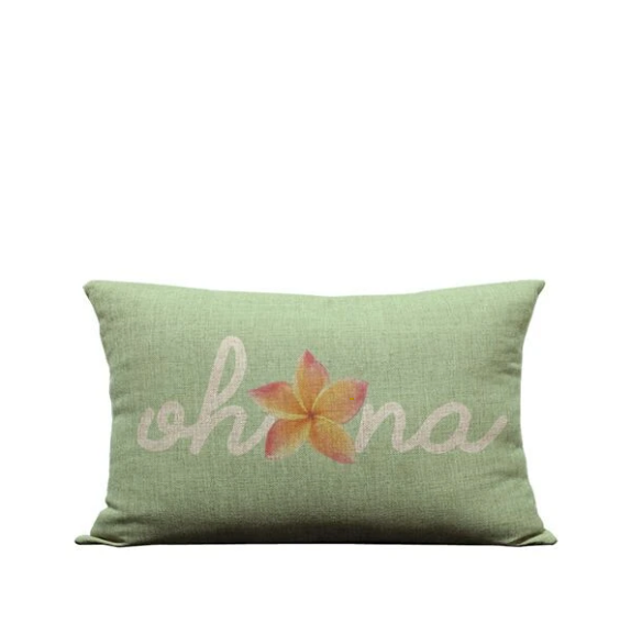 *12x20 Ohana Script with Plumeria Pillow Cover – SoHa Living