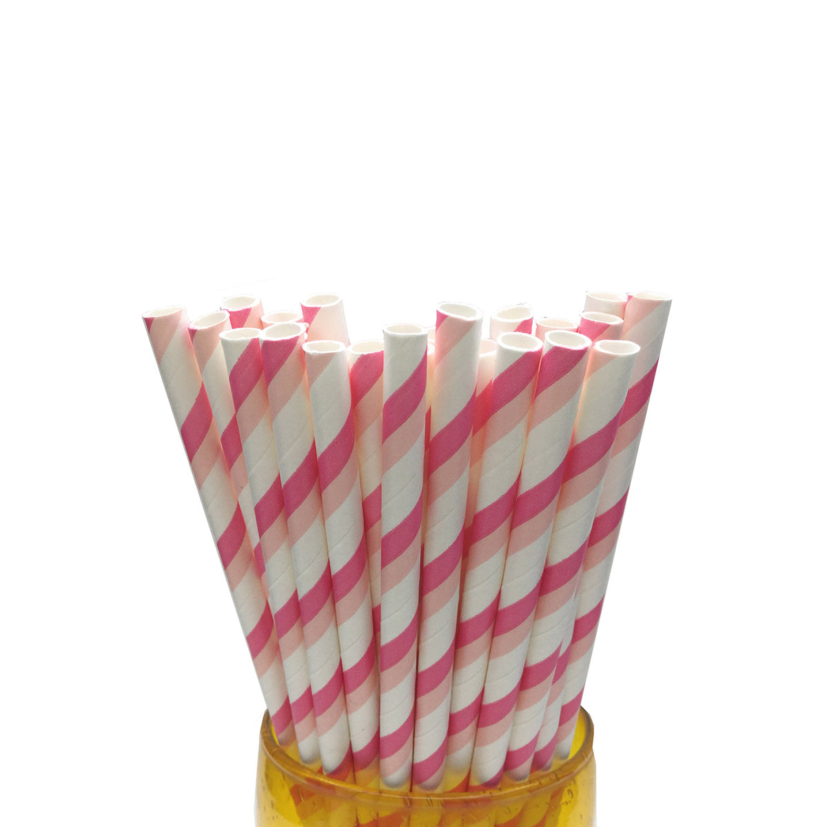 *Paper Straw Pack of 25, Thin Stripes Pastel Pink – SoHa Living