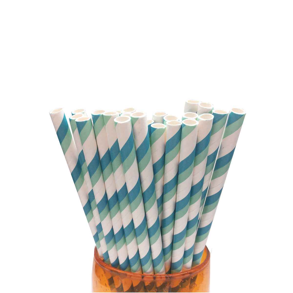 *Paper Straw Pack of 25, Thin Stripes Pastel Blue – SoHa Living