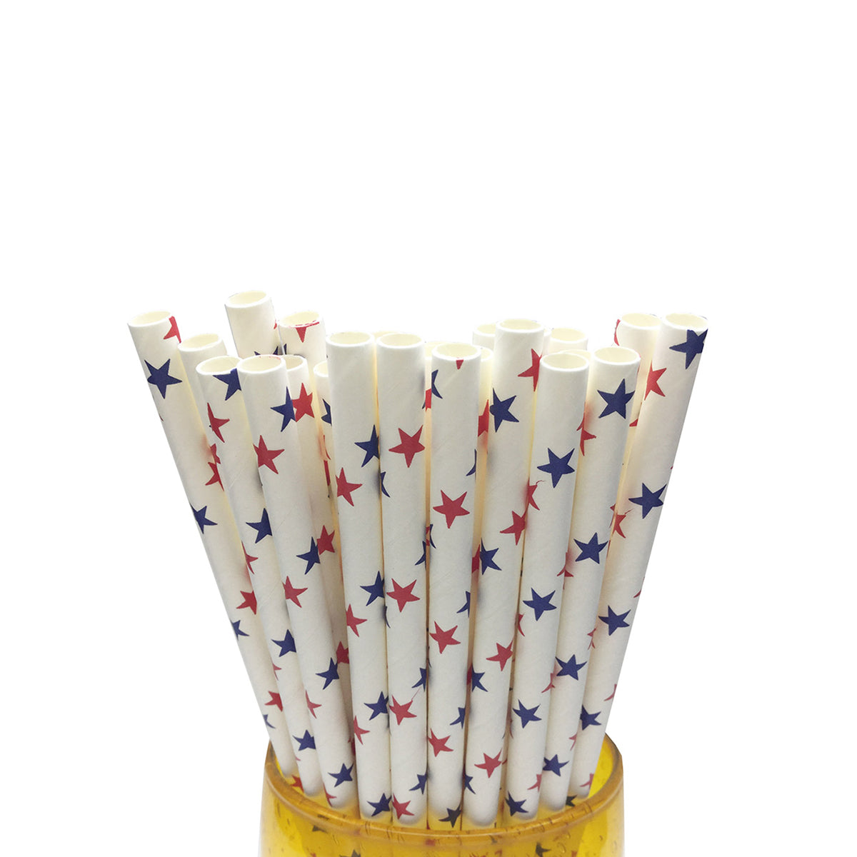Paper Straw Pack of 25, White with 4th of July – SoHa Living