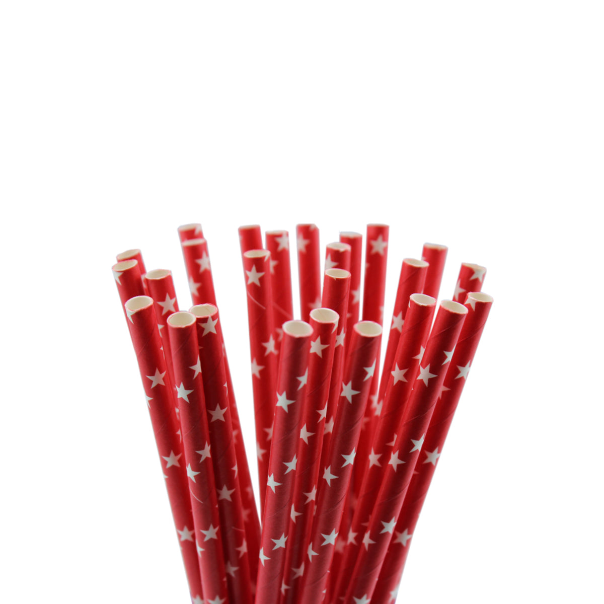 *Paper Straw Pack of 25, Red with White Stars – SoHa Living