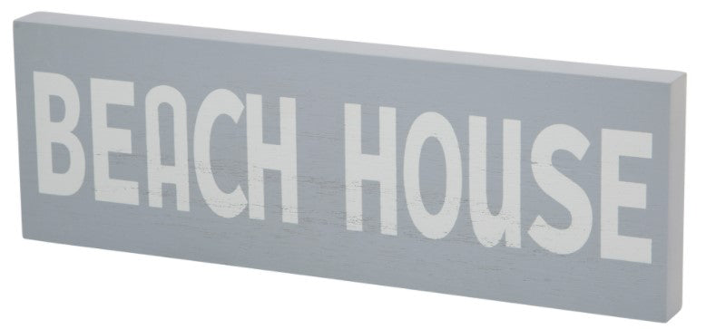 *12x4in Beach House Sign, Gray – SoHa Living
