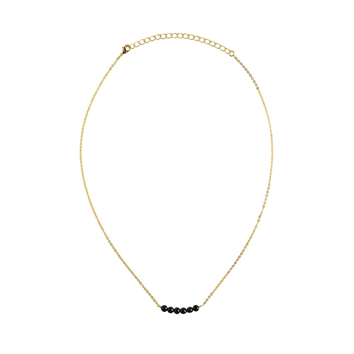Small Black Fresh Water Pearl Rod Necklace, Gold – SoHa Living