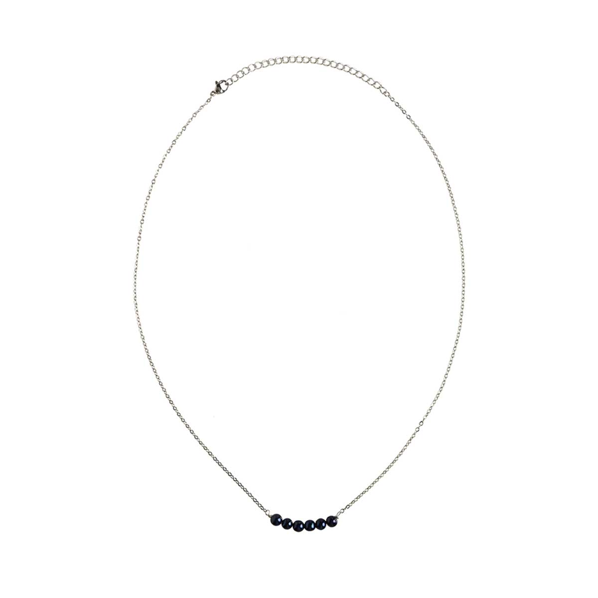 Small Black Fresh Water Pearl Rod Necklace, Silver – SoHa Living